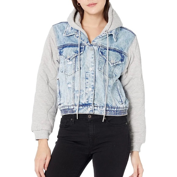 Blank NYC | Jackets & Coats | Blanknyc Hooded Quilted Denim Jacket ...